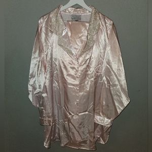 Allison Rhea | Intimates & Sleepwear | Vintage Pink Satin Embroidered ...